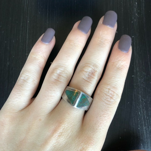 Vintage | Jewelry | Vintage Green Turquoise Double Sided Ring | Poshmark
